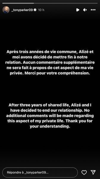 Tony Parker célibataire : il annonce sa séparation d’avec la femme qui partageait sa vie depuis ...