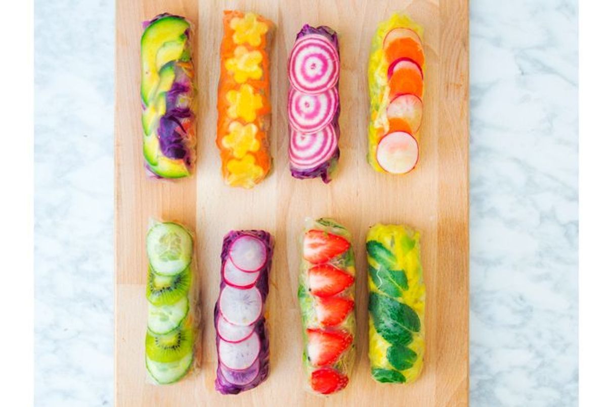 Rainbow food : rouleaux de printemps
