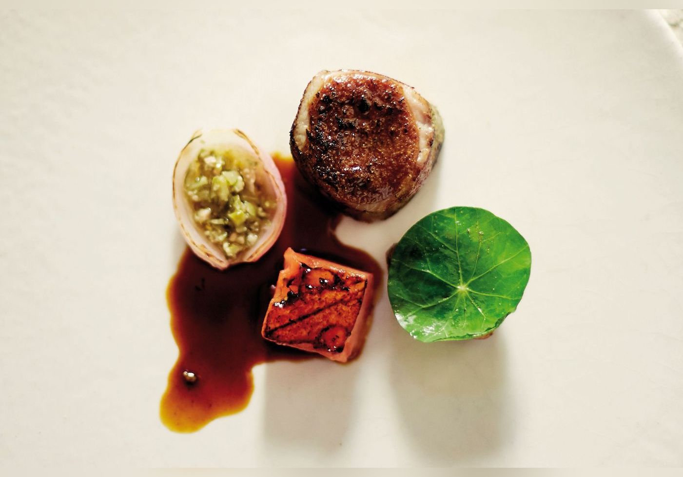 Veau, miso et pastèque