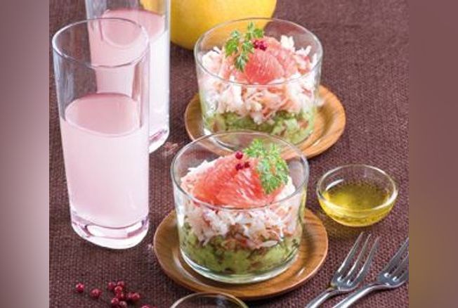 Verrines de crabe au pamplemousse